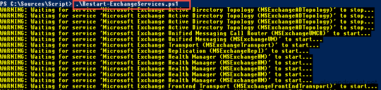 Exchange 2013 Restart All Services With Powershell Alexandre VIOT