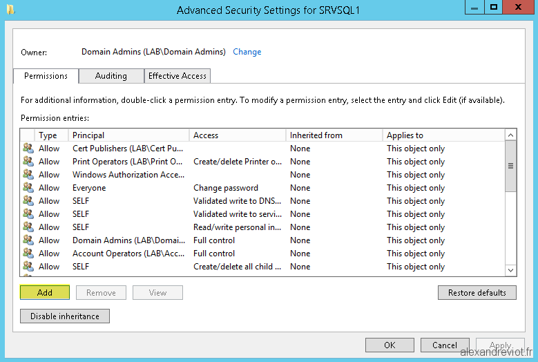 SQL Server - Could not register the Service Principal Name - Alexandre VIOT
