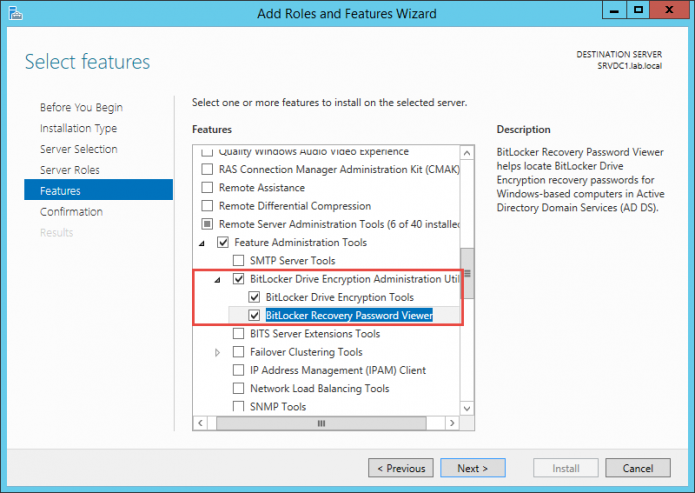 Active Directory - How to display Bitlocker Recovery Key - Alexandre VIOT
