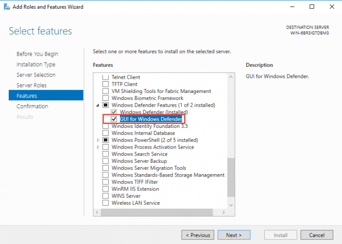 Server 2016 - How to display Defender GUI - Alexandre VIOT